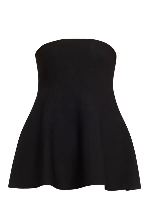 Simkhai Ioanna Knit Peplum Top - Black