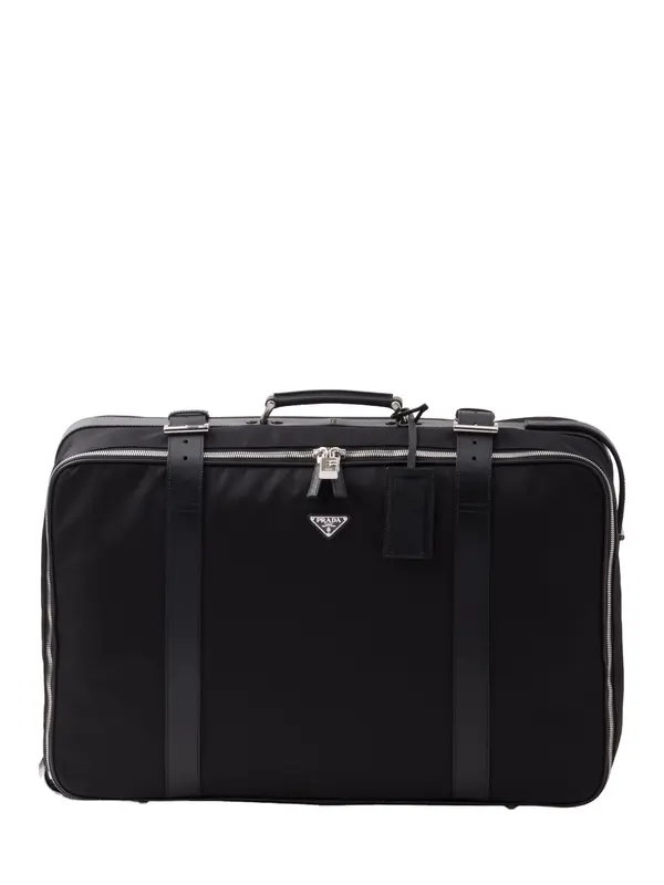 Prada Re-nylon And Saffiano Leather Suitcase - Black