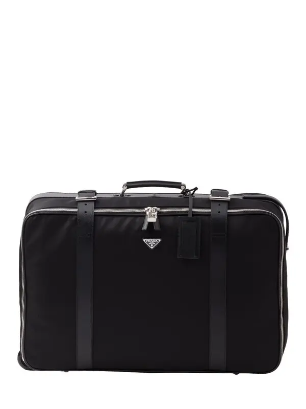 Prada Re-nylon And Saffiano Leather Suitcase - Black