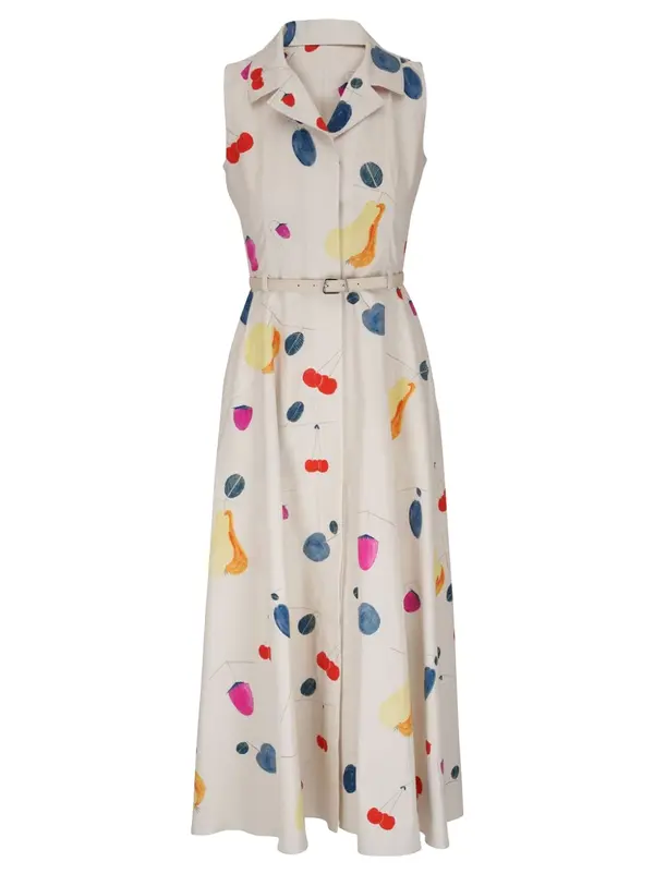 Akris Abstract-print Silk Dress - Neutrals