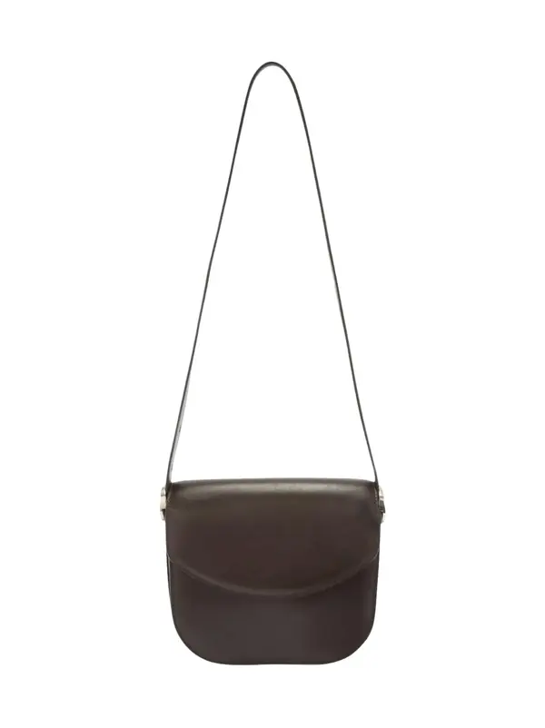 JIL SANDER Coin Leather Crossbody Bag - Brown