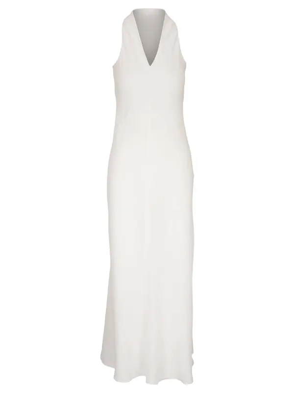 PETER COHEN V-neck Sleeveless Maxi Dress - White