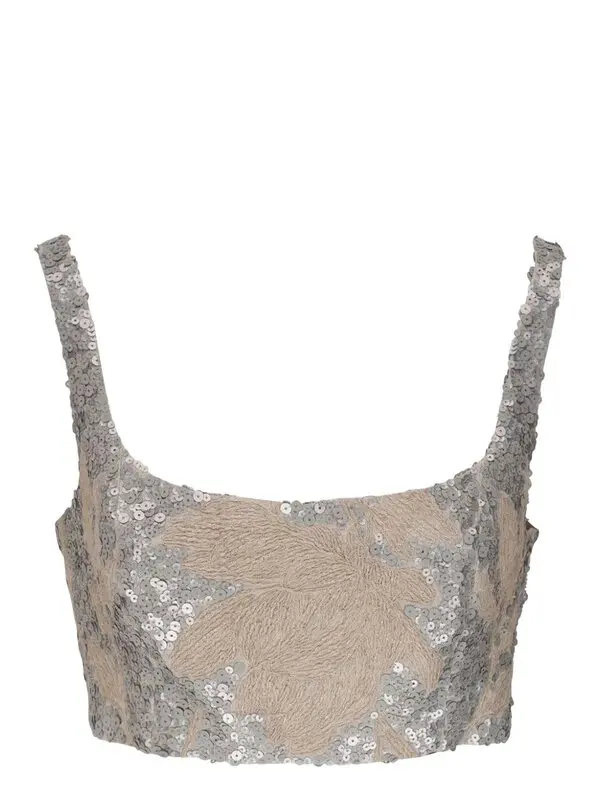 Brunello Cucinelli Embellished Cropped Top - Neutrals