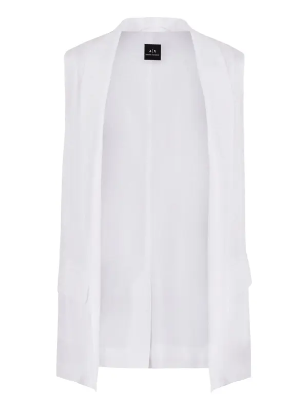 Armani Exchange Shawl-lapel Open-front Waistcoat - White