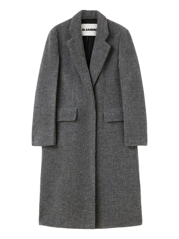 JIL SANDER Notched-lapel Tailored Coat - Grey