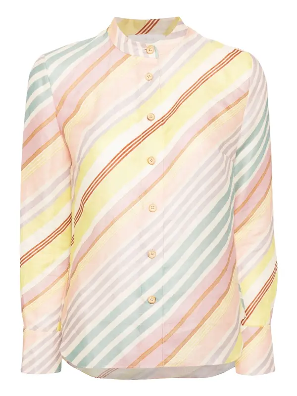 Zimmermann Striped Linen Shirt - Neutrals