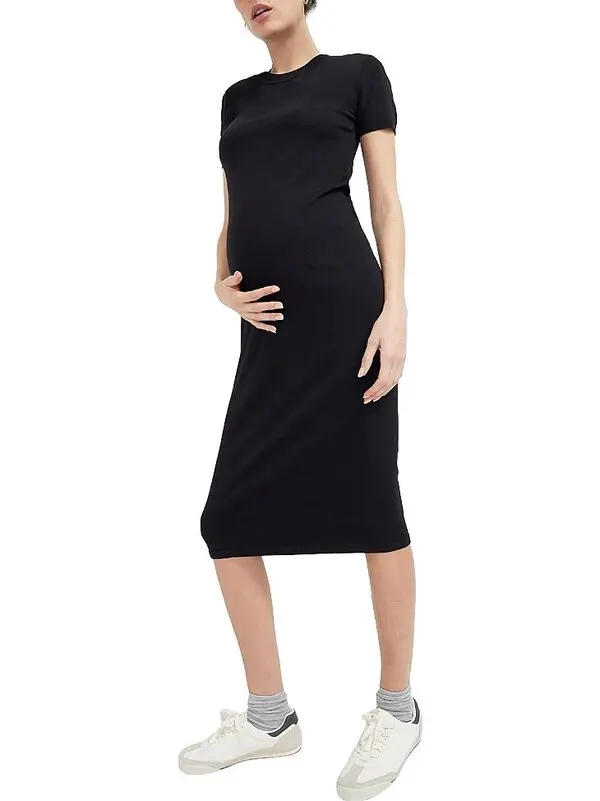 Hatch Collection The Eliza Maternity T-shirt Dress - Black