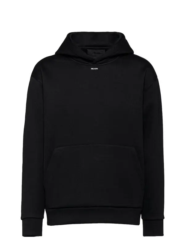 Prada Logo-print Cotton Hoodie - Black