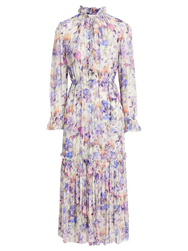 Zimmermann Floral-print Georgette Midi Dress - Purple