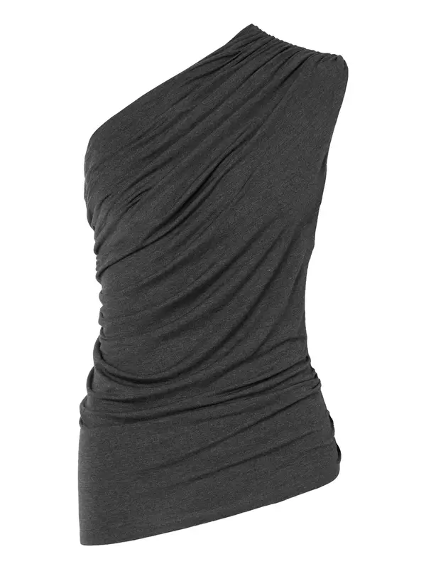 Norma Kamali Diana One-shoulder Top - Gray