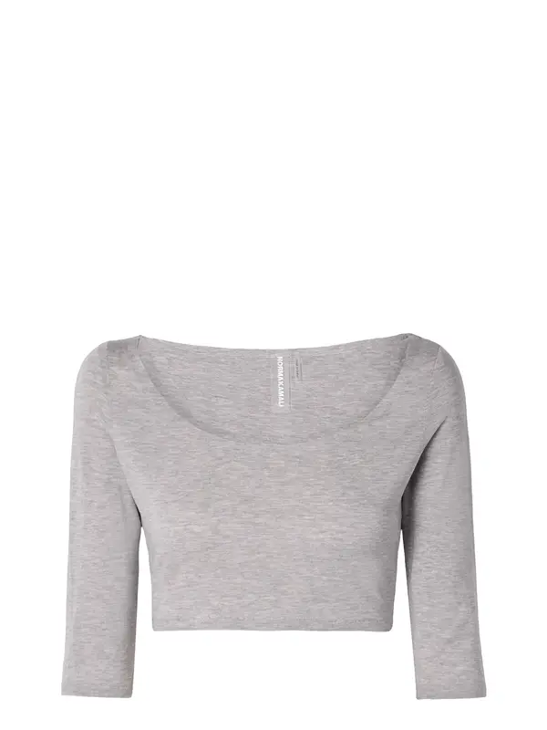 Norma Kamali Cropped Stretch-jersey Top - Gray