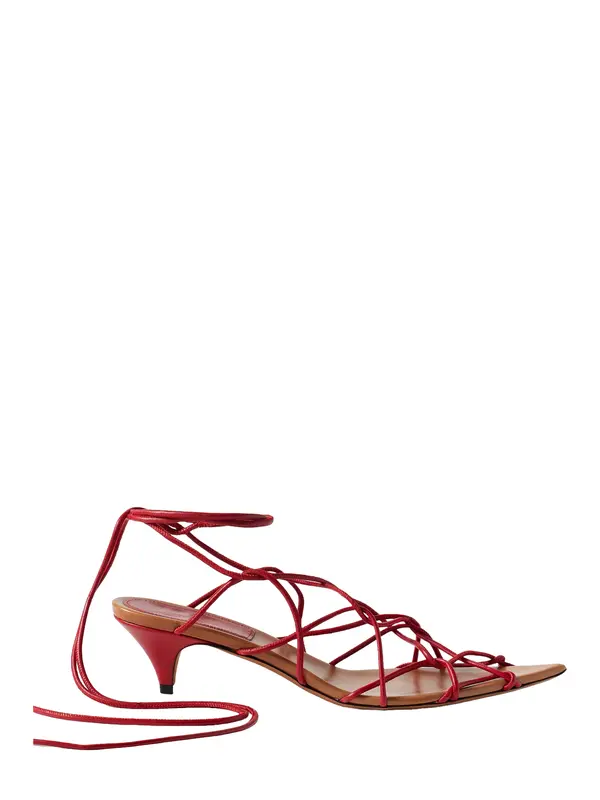 Khaite Arden Leather Sandals - Red