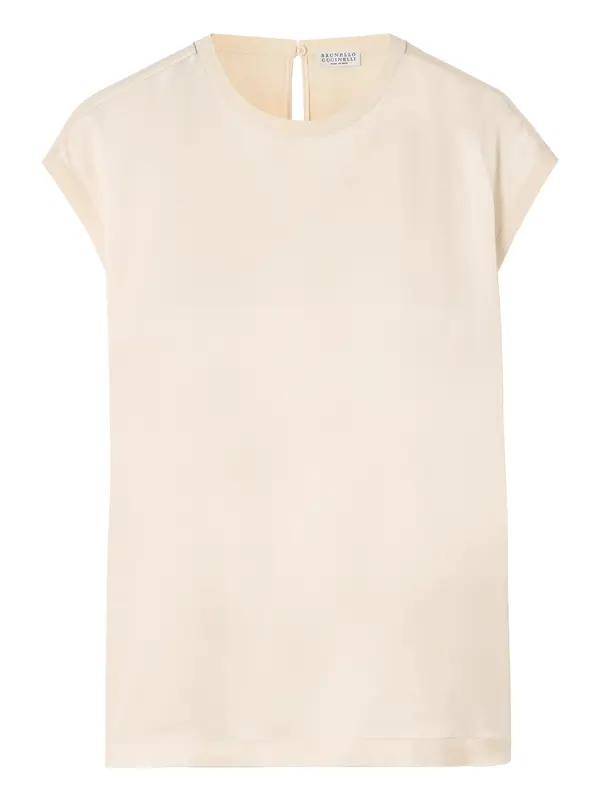 Brunello Cucinelli Silk-blend Top - Neutrals