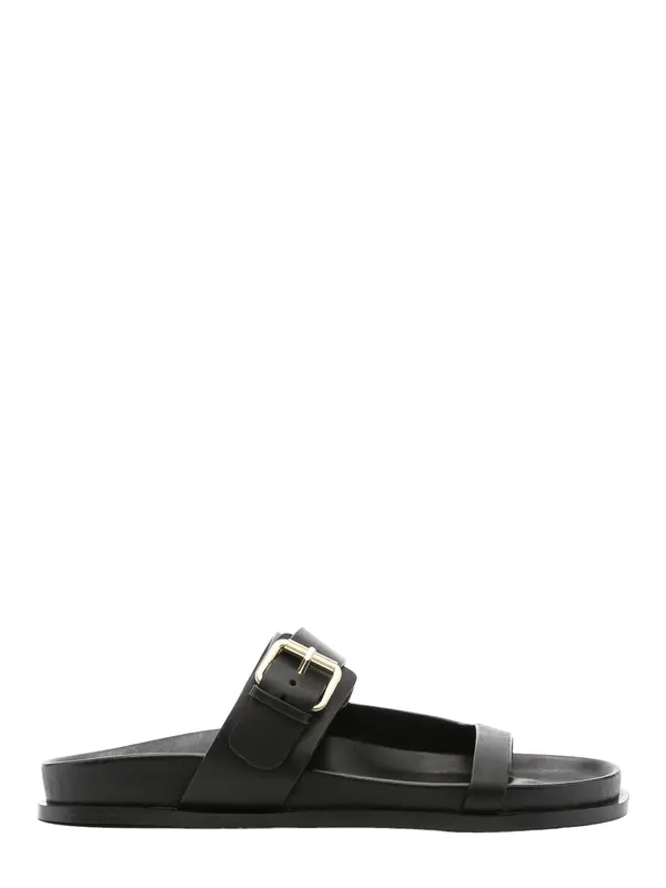A.emery Prince Leather Slides - Black