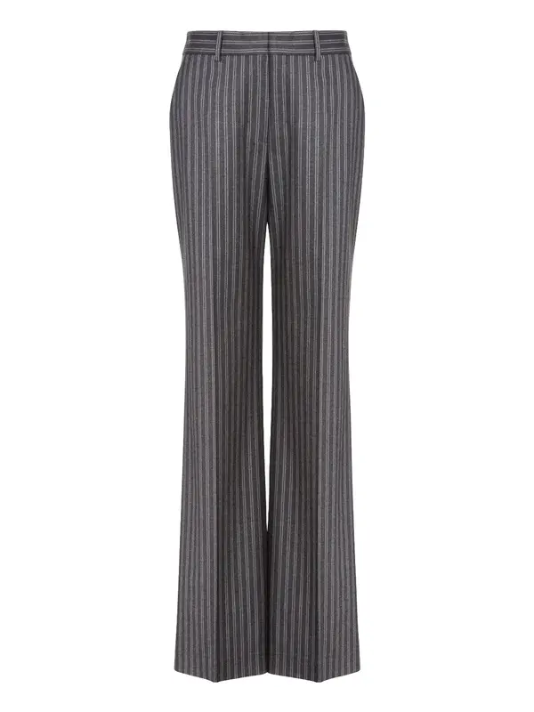 Alberta Ferretti Mid-rise Bootcut Trousers - Grey