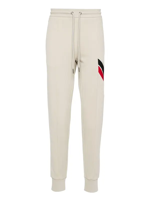 Moncler Stripe-detail Logo-appliqué Track Pants - Neutrals