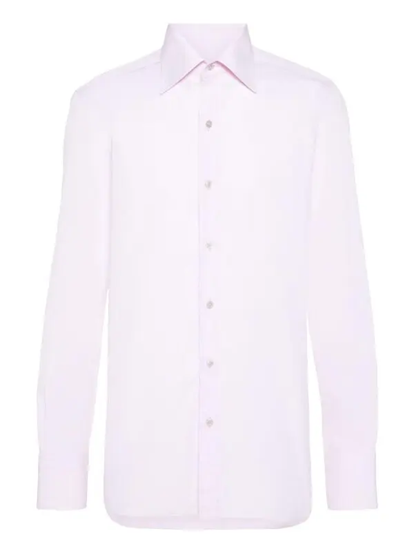 TOM FORD Long-sleeve Poplin Shirt - Pink