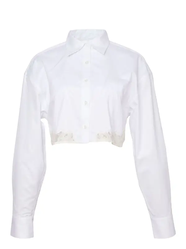 Fleur Du Mal Poplin Cropped Shirt - White