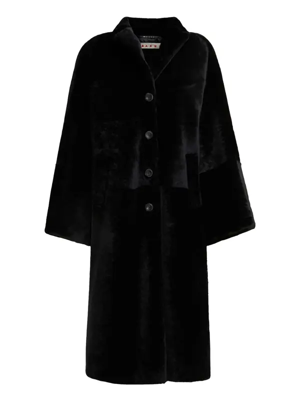 Marni Single-breasted Faux-fur Coat - Black