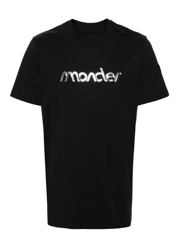 Moncler Raised-logo Cotton T-shirt - Black