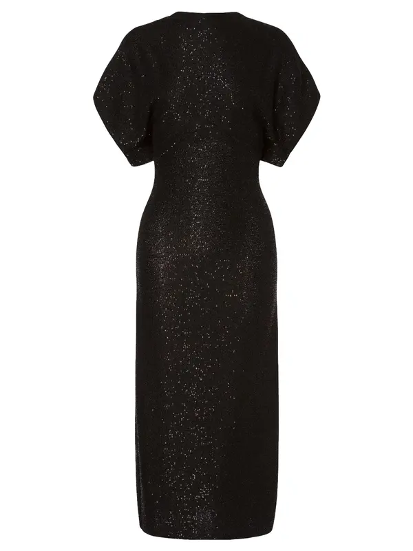 Philosophy Di Lorenzo Serafini Sequinned Knitted Midi Dress - Black