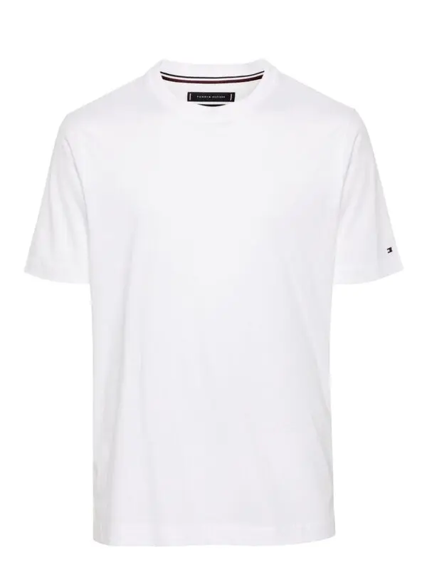 Tommy Hilfiger Logo-embroidered Cotton T-shirt - White