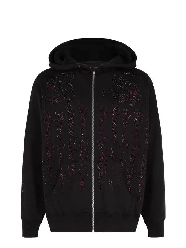 Supreme Crystal-embellished Hoodie - Black