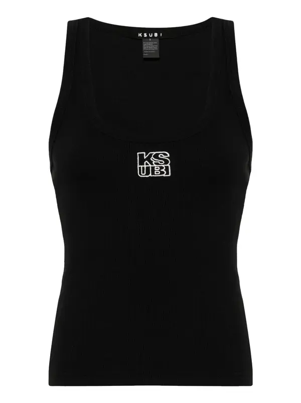 Ksubi Stacked Origin Ribbed Tank Top - Black