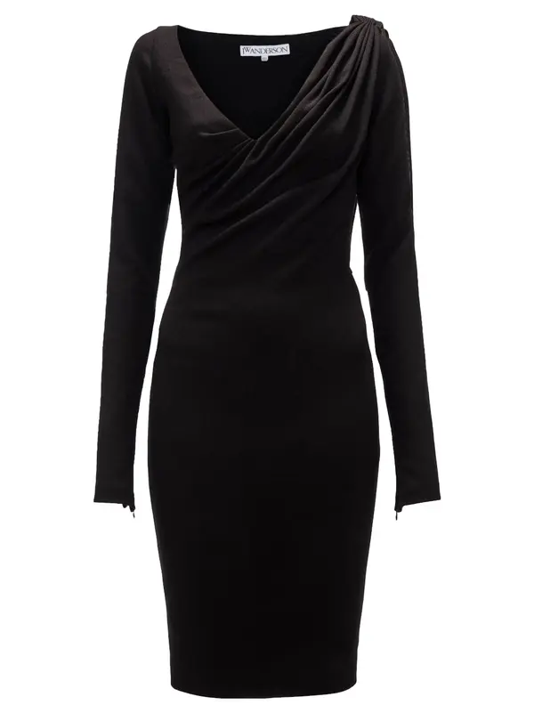 JW Anderson V-neck Midi Dress - Black