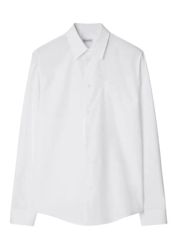 Burberry Ekd-embroidered Cotton Shirt - White