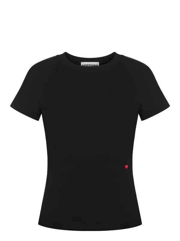 Moschino Heart-embroidered T-shirt - Black