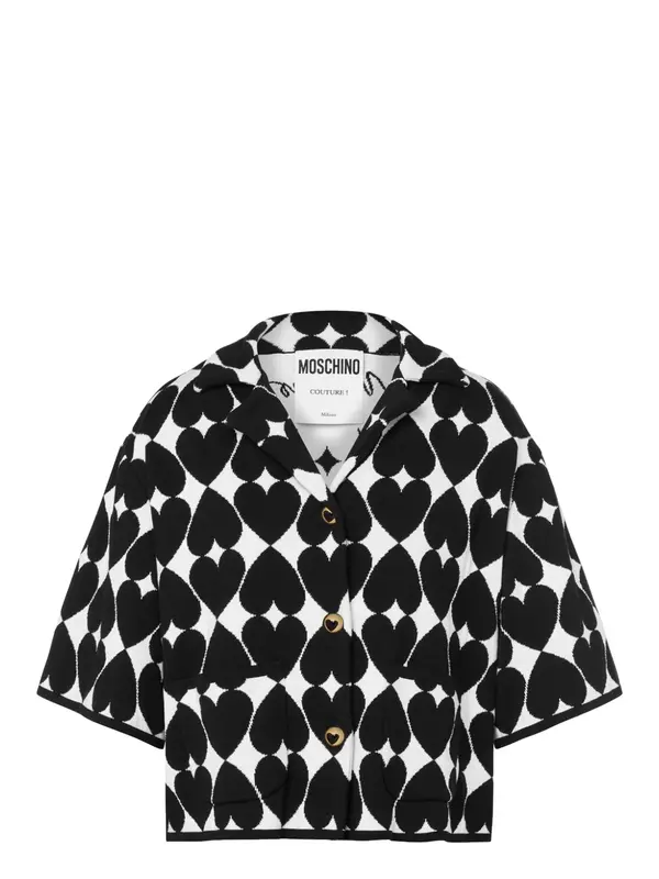 Moschino Heart-motif Knitted Shirt - Black