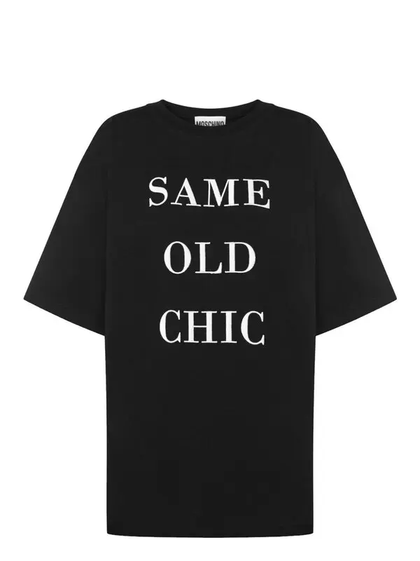 Moschino Slogan-print Cotton T-shirt - Black