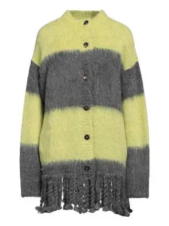 Etro Two-tone Striped Cardigan With Fringe Detail - Lime Green