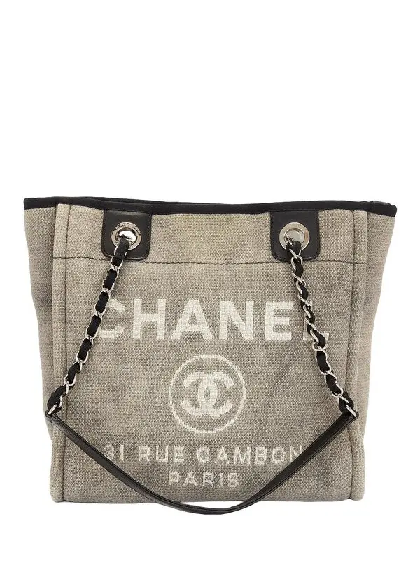 Chanel Deauville Pm Tote Bag - Grey
