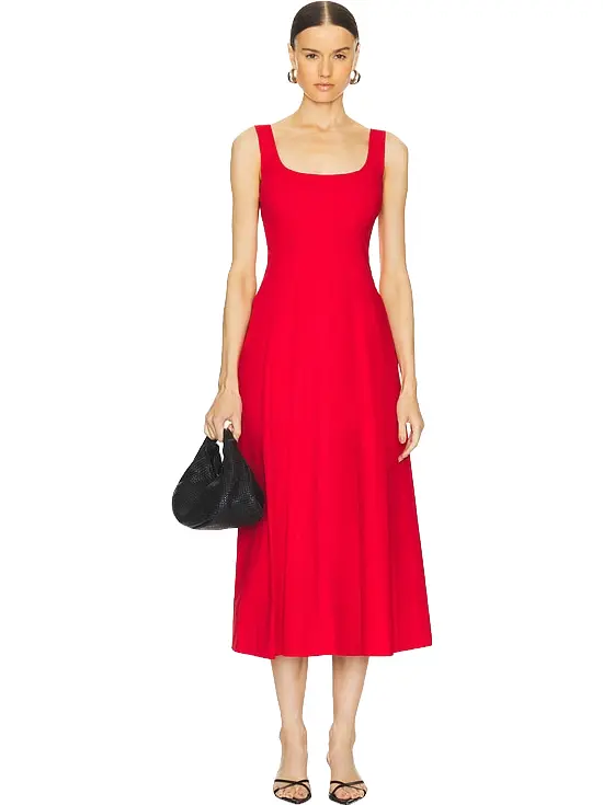 A.L.C. Isabel Poplin Midi Dress - Rouge