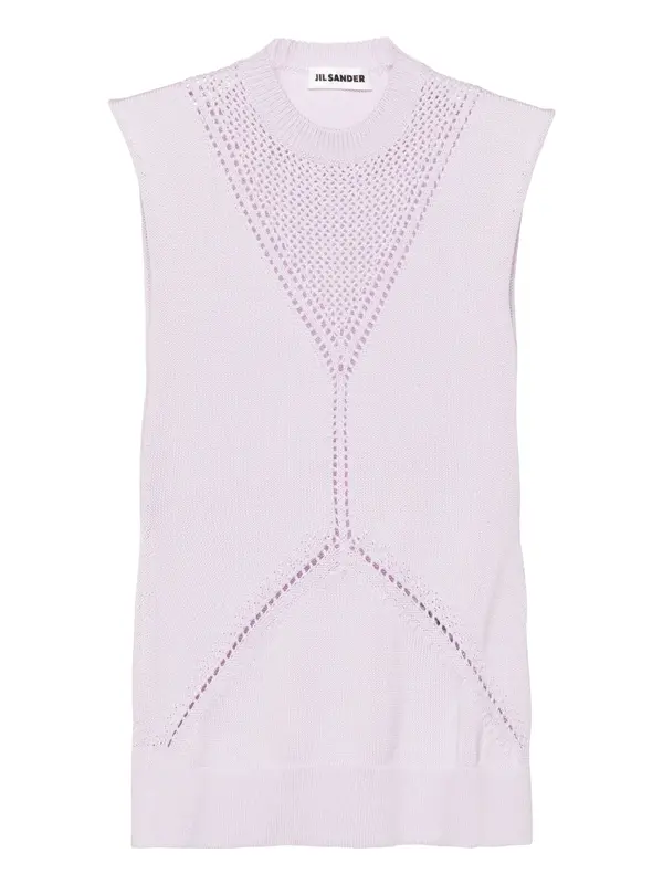 JIL SANDER Sleeveless Knitted Top - Purple