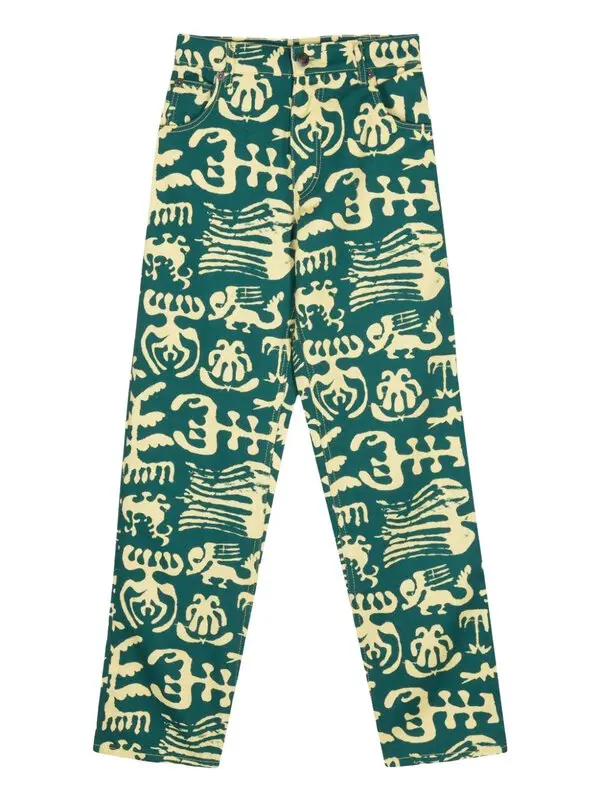 CHARLES JEFFREY Art Logo-patch Jeans - Green