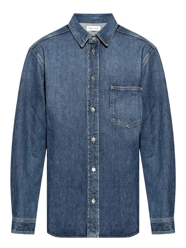 SAMSOE SAMSOE Long-sleeve Organic Cotton Denim Shirt - Blue
