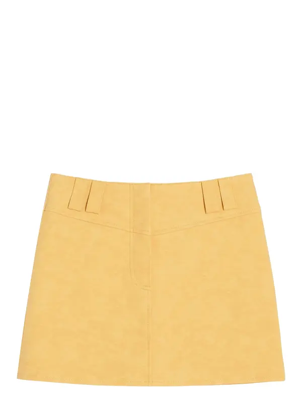 Apparis Faux-leather Mini Skirt - Yellow