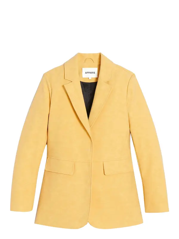 Apparis Faux-leather Blazer - Yellow