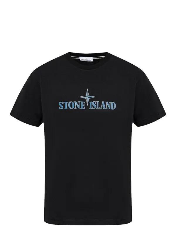 Stone Island Compass-print Cotton T-shirt - Black