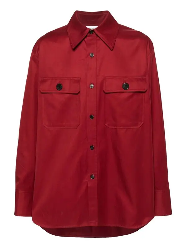 Saint Laurent Oversized Collar Cotton Shirt - Red