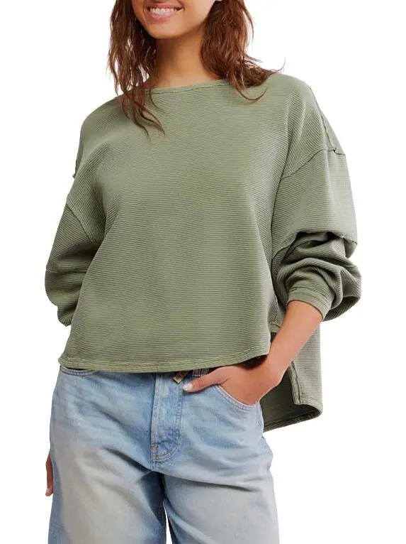 Free People Total Eclipse Oversize T-shirt - Oil Green