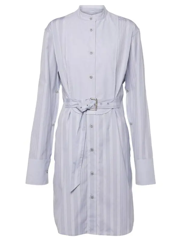 JW Anderson Striped Cotton Shirt Dress - Grey
