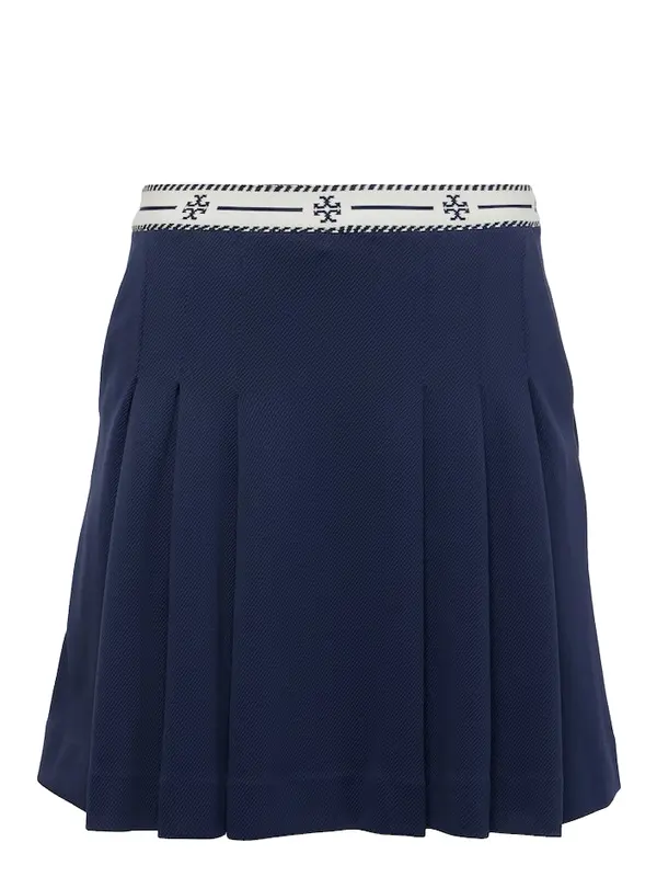 Tory Burch Logo Ruffled Miniskirt - Blue