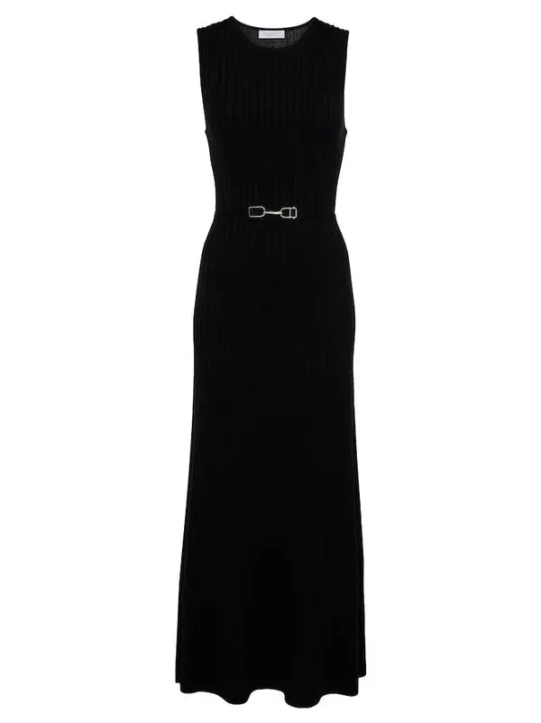 Gabriela Hearst Meier Wool And Cashmere Maxi Dress - Black