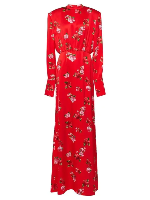 Magda Butrym Floral Silk Gown - Red