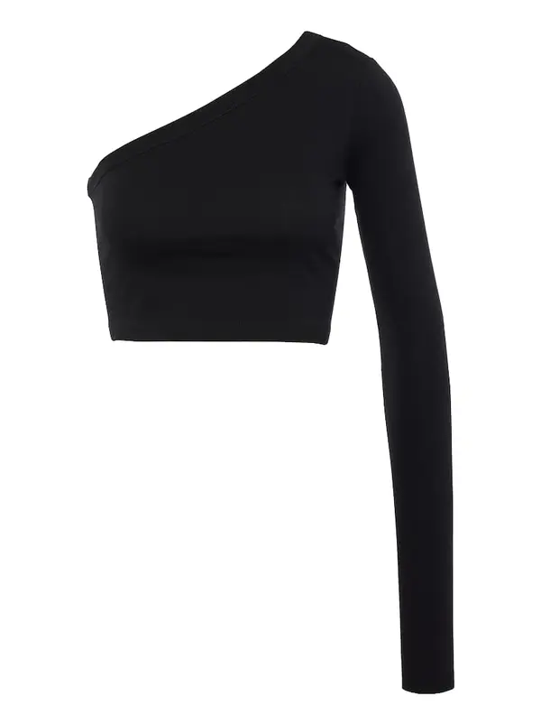 Rick Owens One-shoulder Crop Top - Black