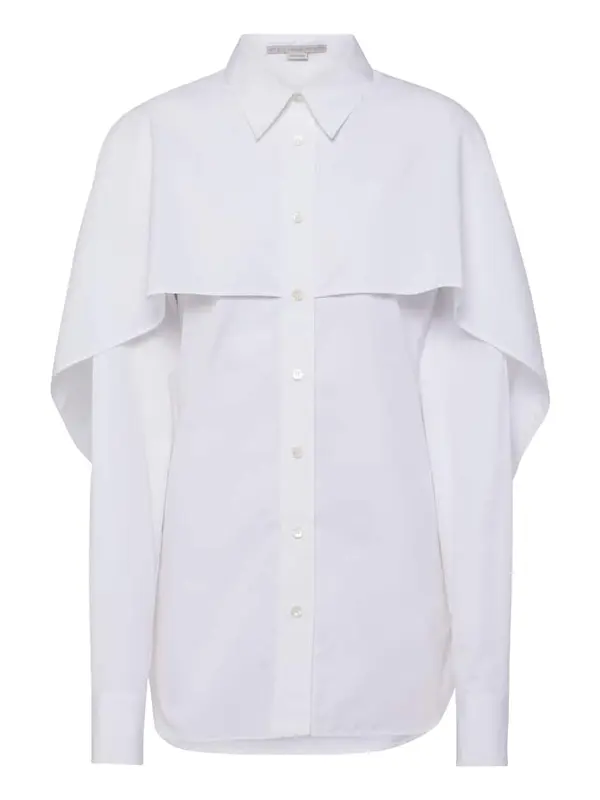 Stella McCartney Caped Cotton Blouse - White